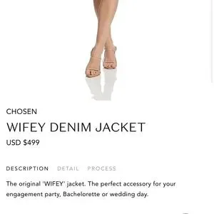 Chosen by One Day | Jackets & Coats | Wifey Bridal Denim Jacket | Poshmark